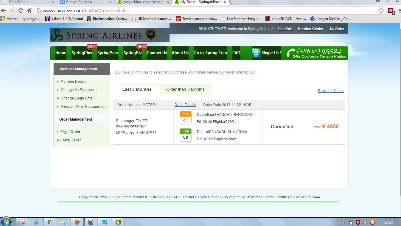 Bangkok for New Year's on Spring Airlines